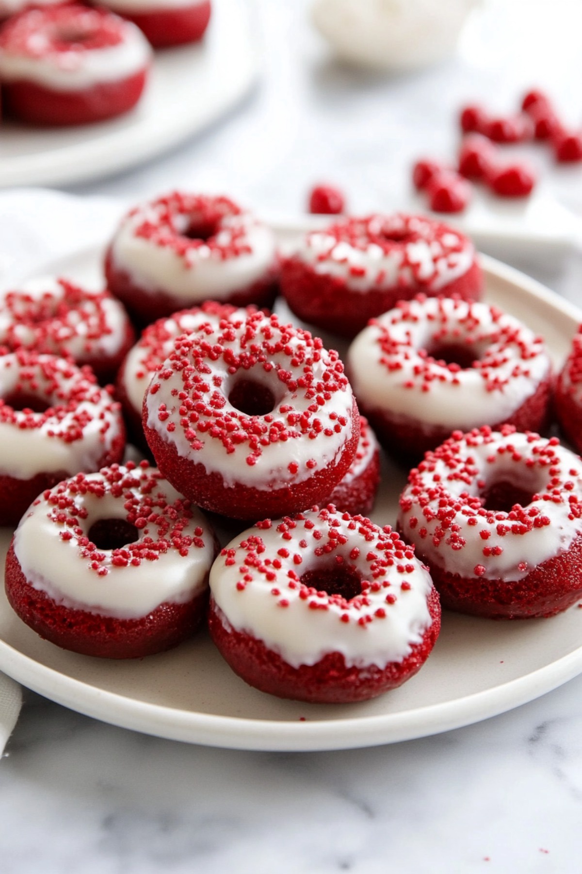 Mini Red Velvet Donuts | Baked by Claire
