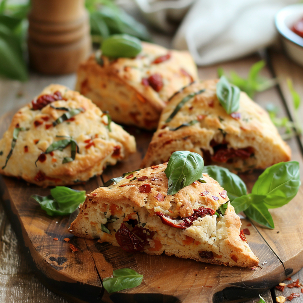 Sun-dried Tomato and Basil Scones | Baked by Claire